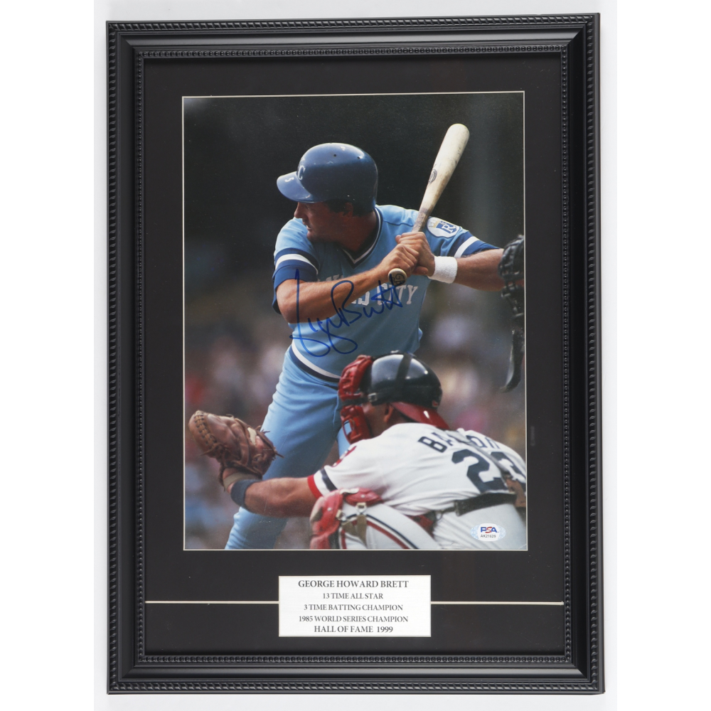 George Brett Signed Royals 14x19 Custom Framed Photo Display (PSA COA ...