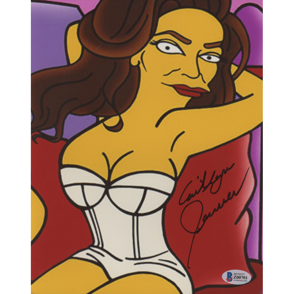 Caitlyn Jenner Signed "The Simpsons" 8x10 Photo (Beckett COA) | Pristine Auction