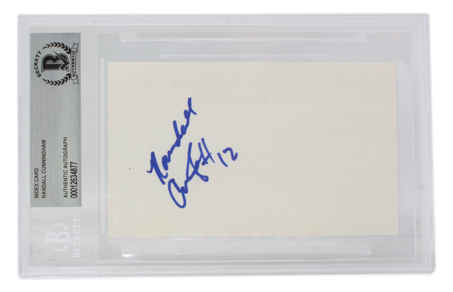 Randall Cunningham Signed Index Card (BGS) | Pristine Auction