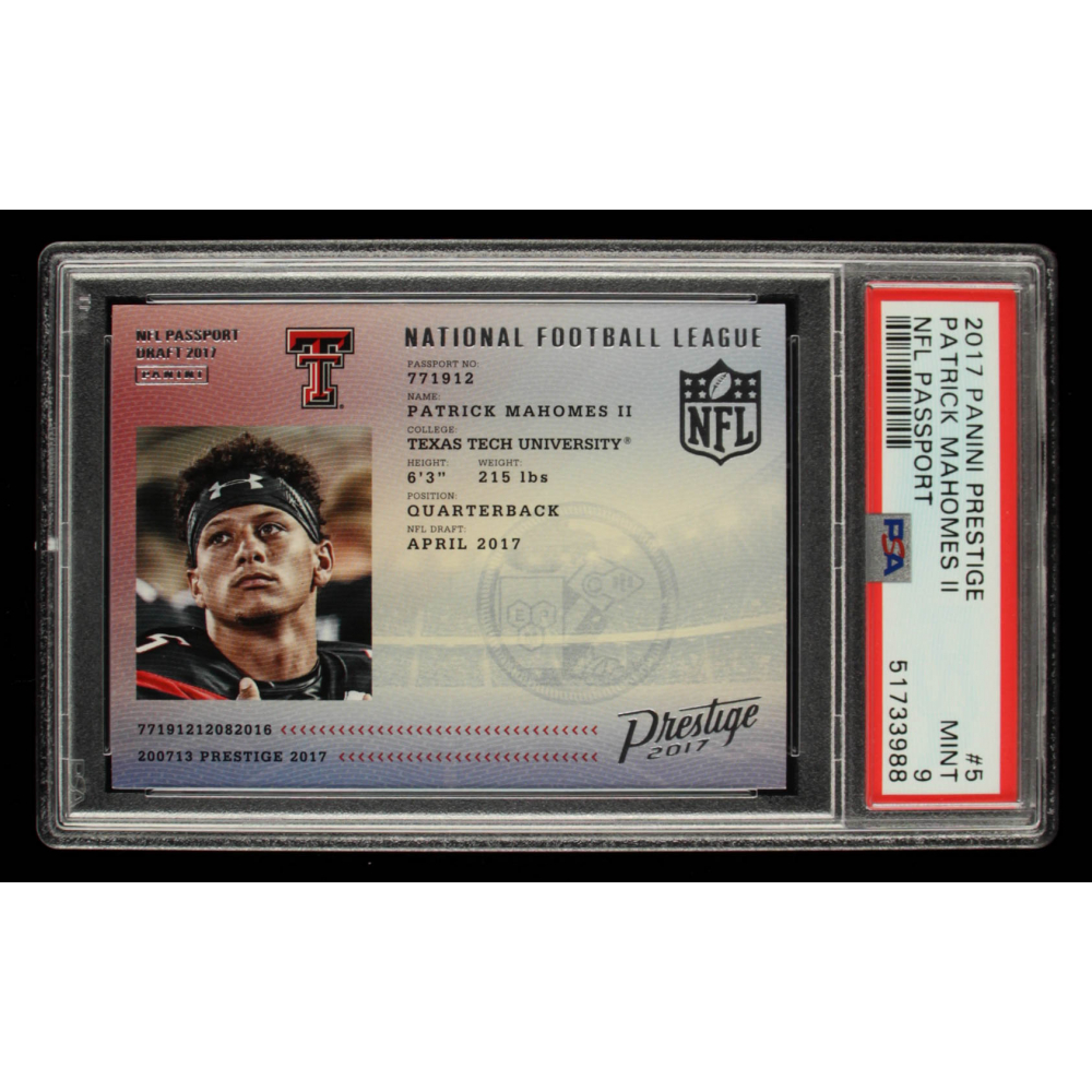 Patrick Mahomes II 2017 Prestige NFL Passport #5 (PSA 9) | Pristine Auction
