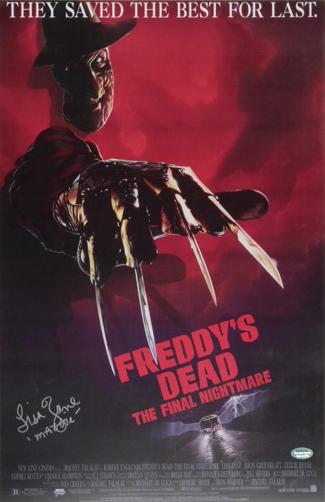 Lisa Zane Signed "Freddy's Dead: The Final Nightmare" 11x17 Movie Poster Inscribed "Maggie ...