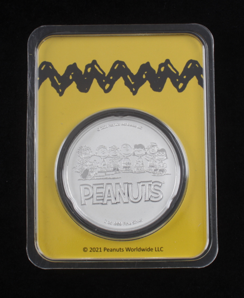2021 Peanuts Snoopy & Woodstock 1 oz Colorized .999 Silver Coin with ...