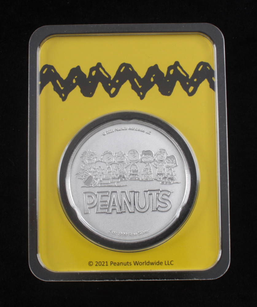 2021 Peanuts Snoopy & Woodstock 1 oz Colorized .999 Silver Coin with ...