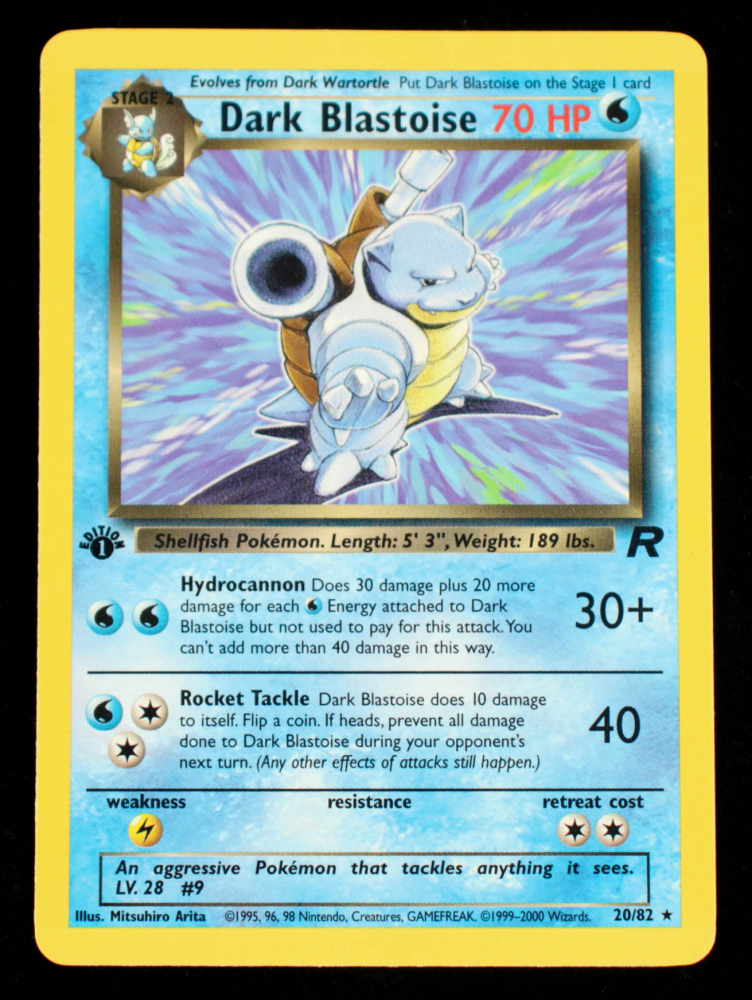 Dark Blastoise 2000 Pokemon Team Rocket 1st Edition #20 | Pristine Auction