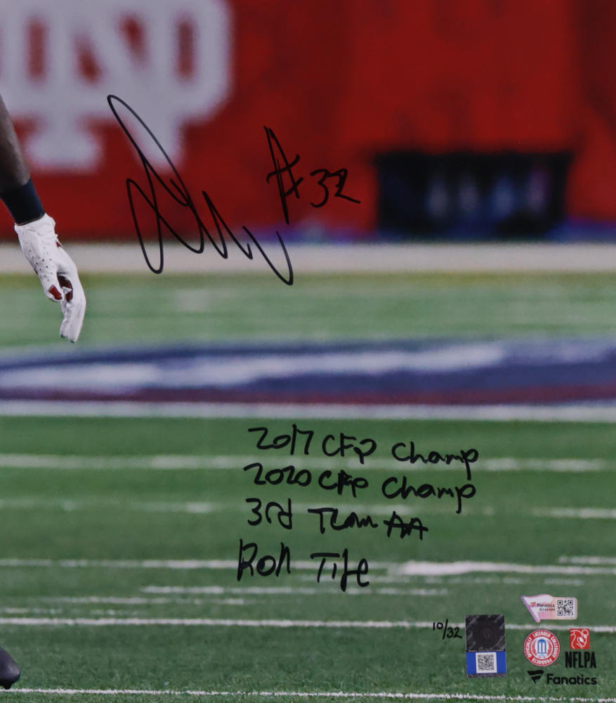 Dylan Moses Signed LE Alabama Crimson Tide 16x20 Photo Inscribed "2017 ...