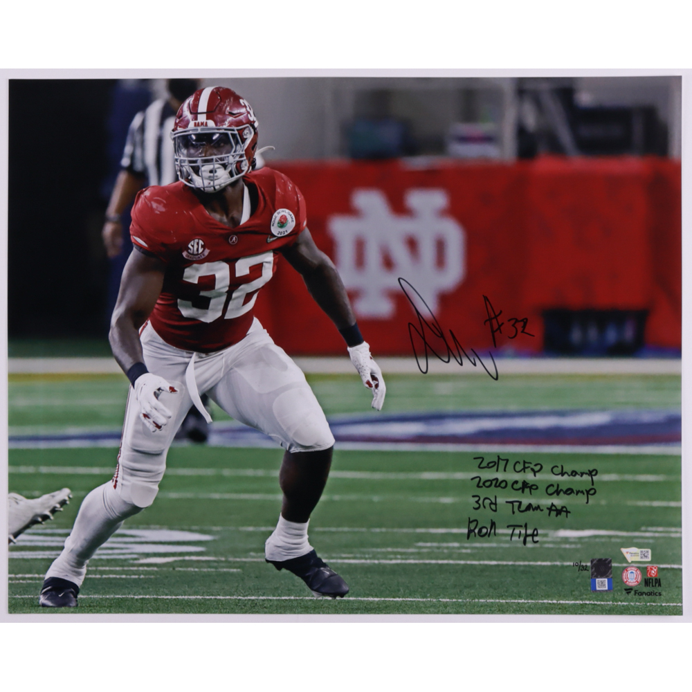 Dylan Moses Signed LE Alabama Crimson Tide 16x20 Photo Inscribed "2017 ...