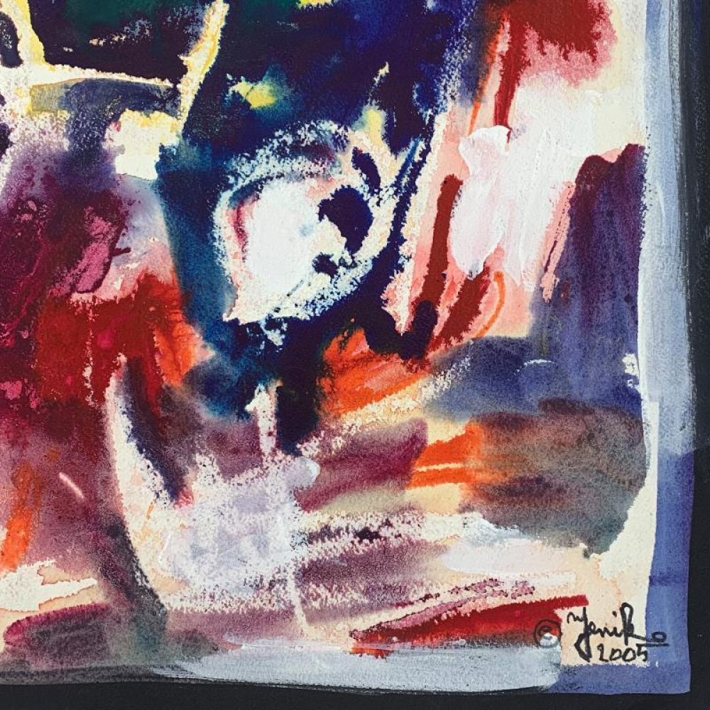 Jenik Cook Signed "Untitled" Custom Framed Original Acrylic Painting ...