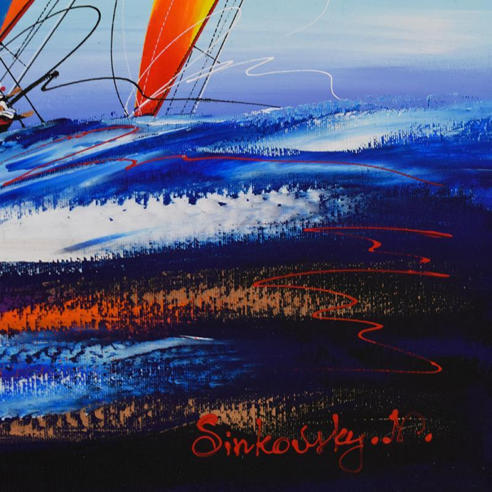 Natalia Sinkovsky Signed 48x20 Original Acrylic Painting on Canvas ...