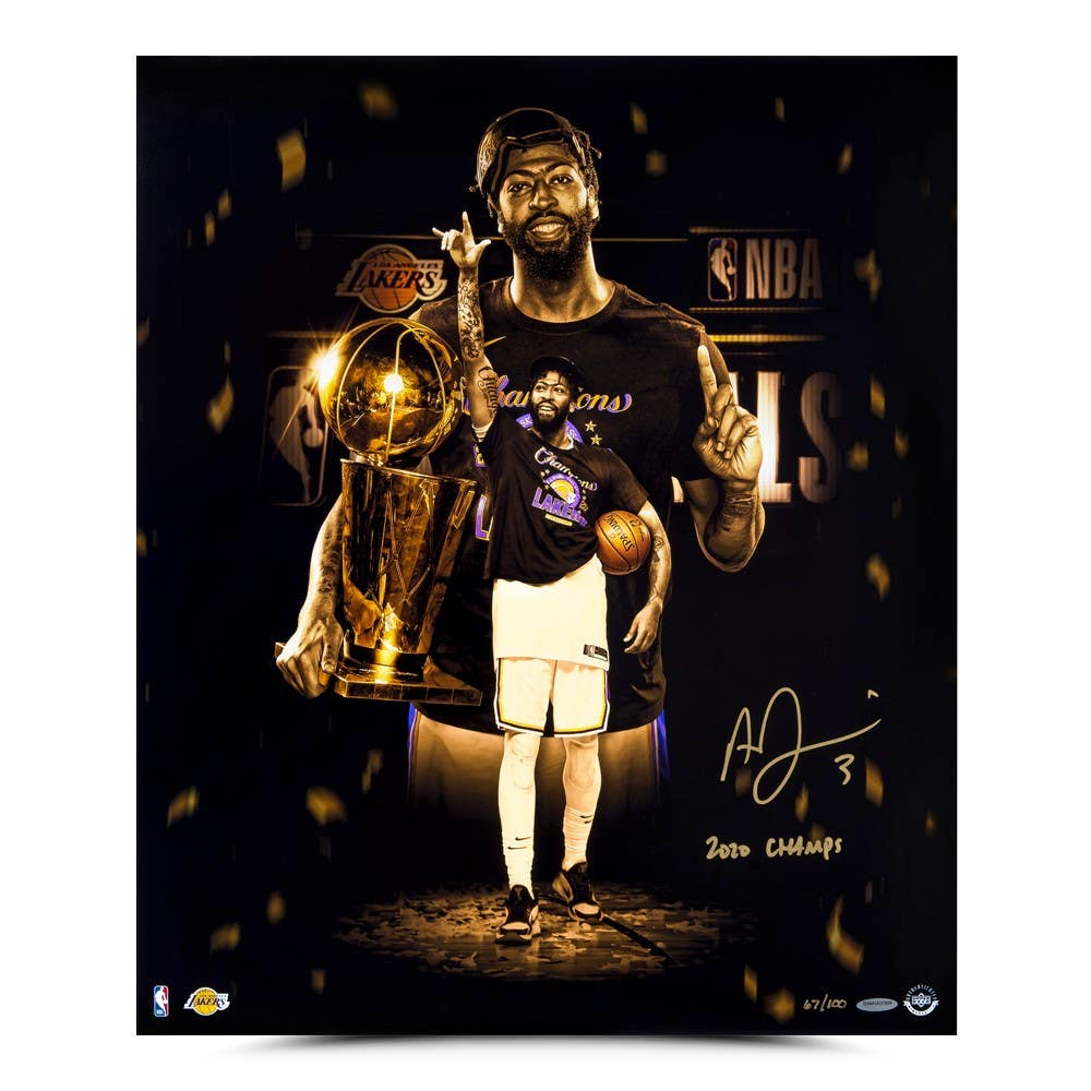 Anthony Davis Signed Lakers "Top of The Mountain" 20x24 Photo Inscribed ...