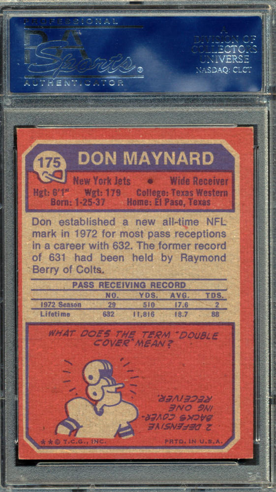Don Maynard Signed 1973 Topps #175 (PSA) | Pristine Auction