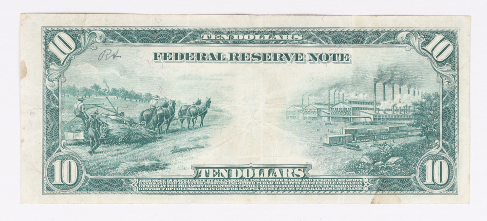 1913 $10 Ten Dollar U.S. Federal Reserve Note | Pristine Auction
