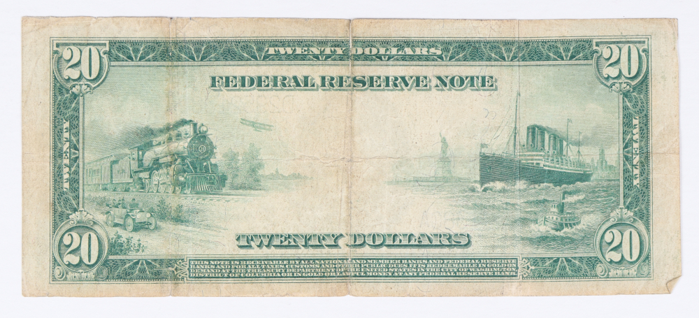 1913 $20 Twenty Dollar U.S. Federal Reserve Note | Pristine Auction