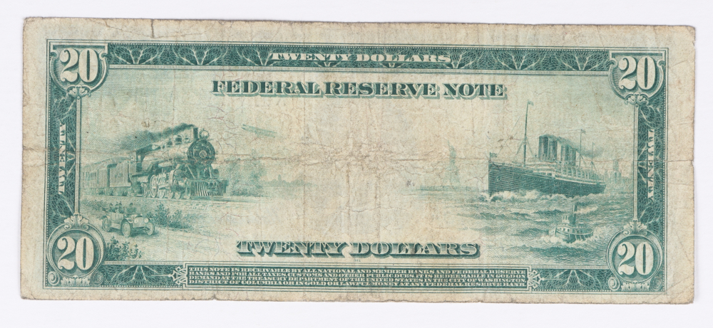 1913 $20 Twenty Dollar U.S. Federal Reserve Note | Pristine Auction