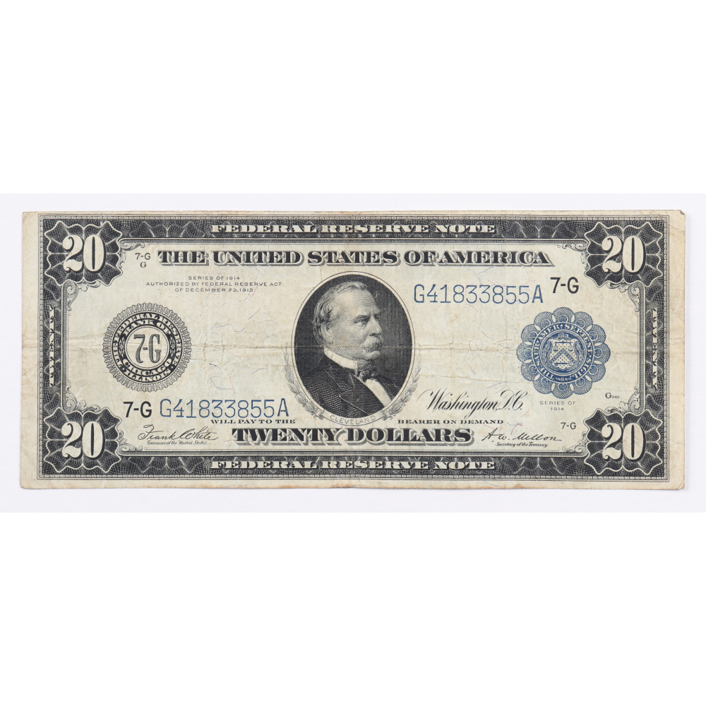 1913 $20 Twenty Dollar U.S. Federal Reserve Note | Pristine Auction