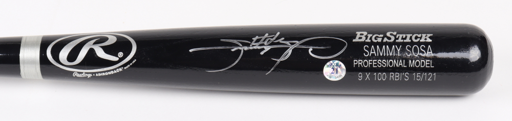 Sammy Sosa Signed Rawlings Adirondack Big Stick Pro Model Baseball Bat ...