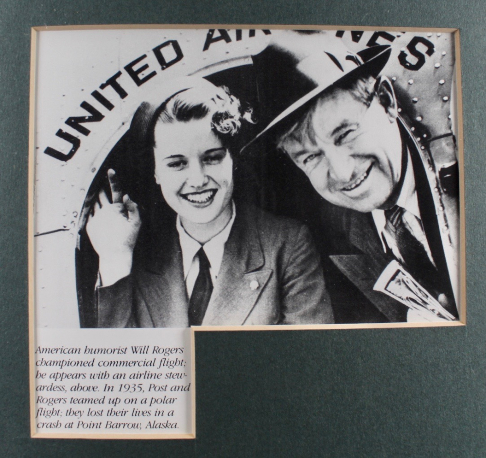 Will Rogers Signed 17x25 Custom Framed Pilot Logbook Display with ...