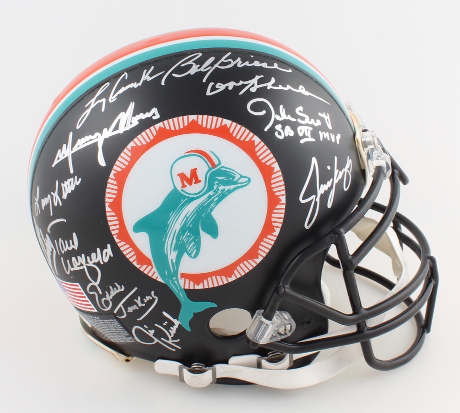 1972 Dolphins Full-Size Authentic On-Field Matte Black Helmet Team ...