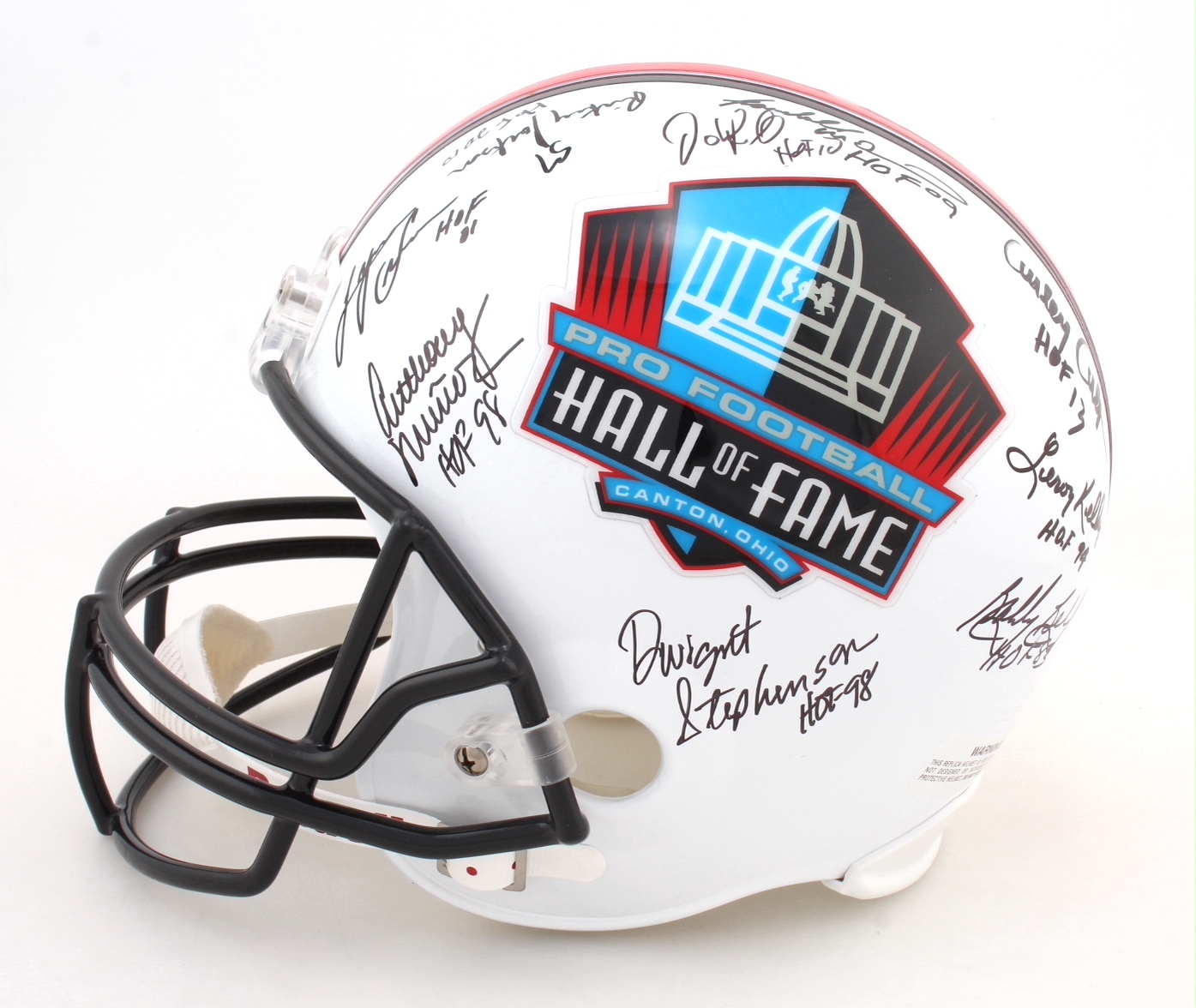 Hall Of Fame Logo Full-Size Helmet Signed by (15) with Anthony Munoz ...