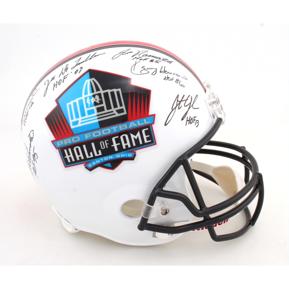 Hall Of Fame Logo Full-Size Helmet Signed by (15) with Anthony Munoz ...