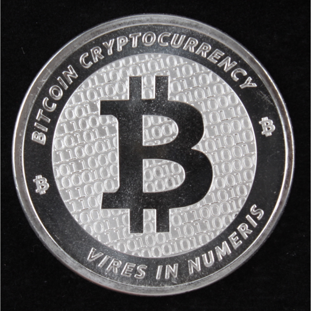 1 oz .999 Fine Silver Bitcoin Bullion Round | Pristine Auction