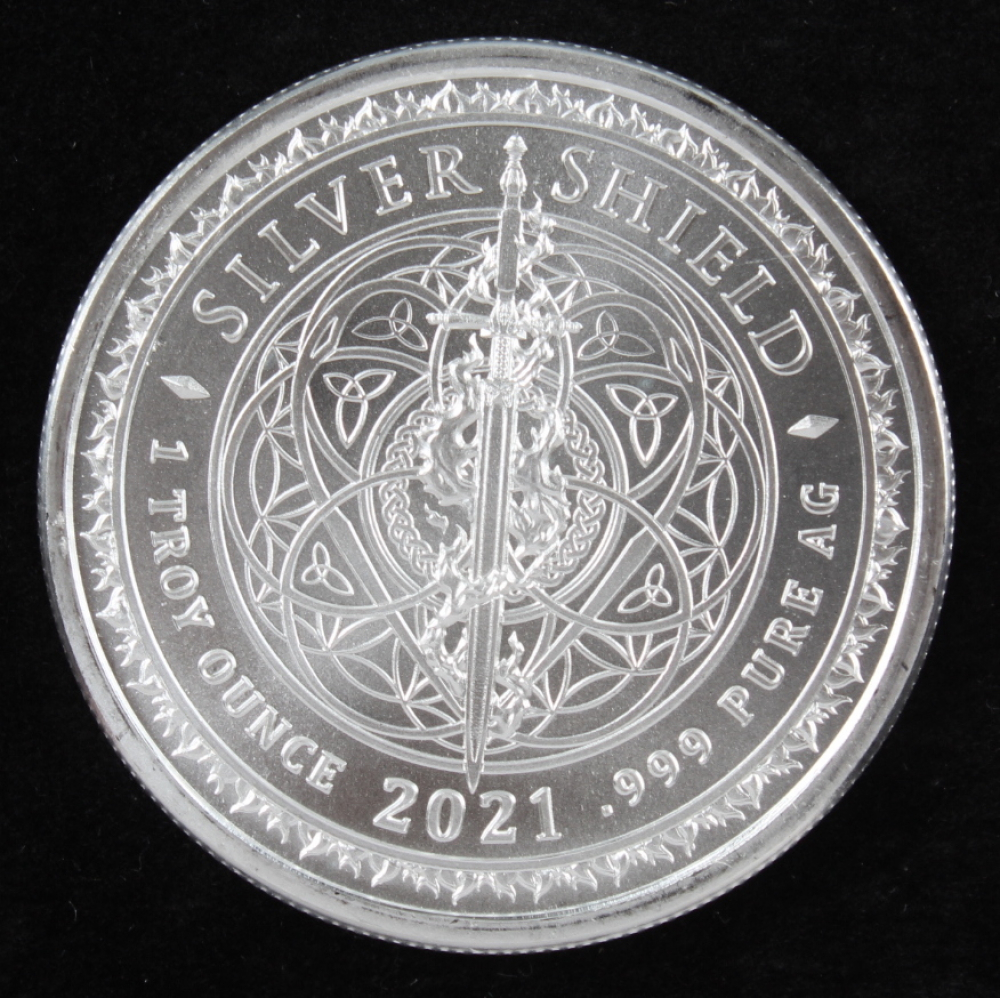 1 Troy oz .999 2021 Gadsden Flag Don't Tread On Me Silver Shield ...
