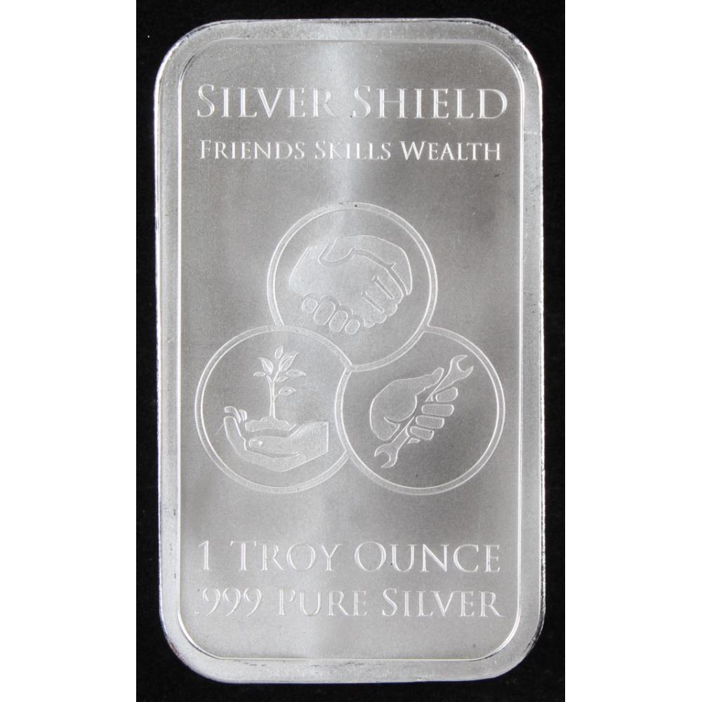 1 Troy oz .999 Den of Thieves Silver Shield Bullion Bar | Pristine Auction