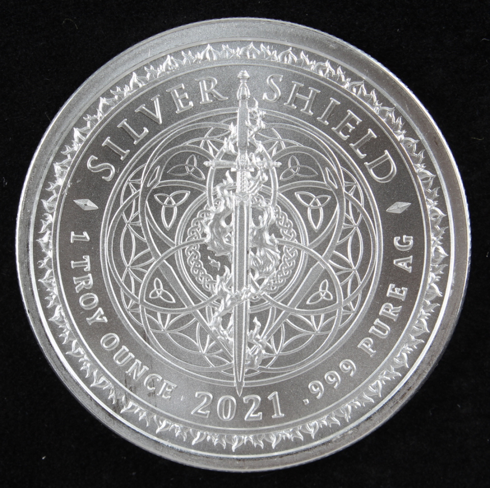 1 Troy oz .999 2021 Cannabis Silver Shield Bullion Round | Pristine Auction