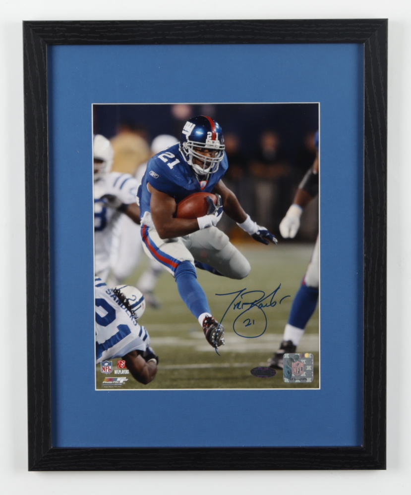 Tiki Barber Signed Giants 12x15 Custom Framed Photo Display (Steiner ...