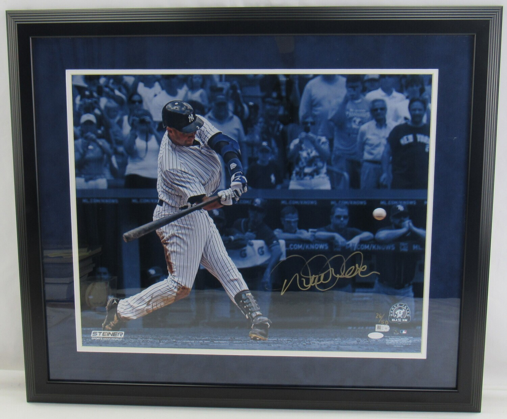 Derek Jeter Signed Yankees 23x27 Custom Framed Photo (Steiner & MLB) | Pristine Auction