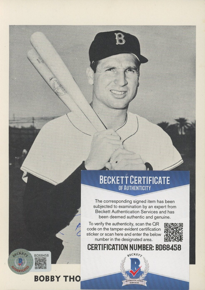 Bobby Thomson Signed 5x7 Photo (Beckett) | Pristine Auction