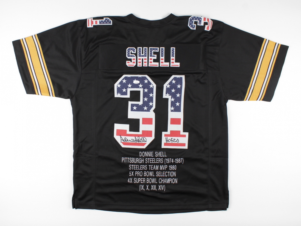 Donnie Shell Signed Career Highlight Stat Jersey Inscribed "HOF 20 ...