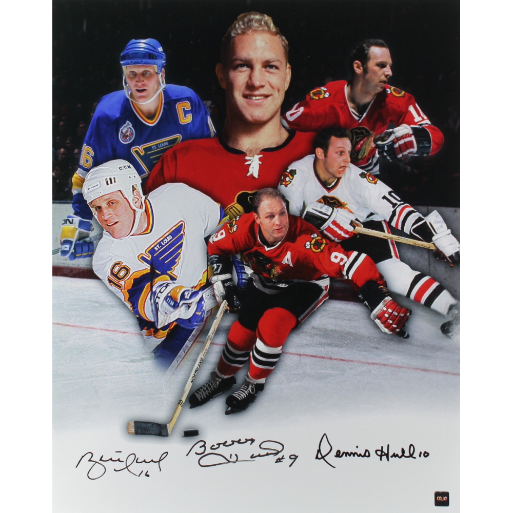 Brett Hull, Bobby Hull & Dennis Hull Signed 16x20 Photo (COJO ...