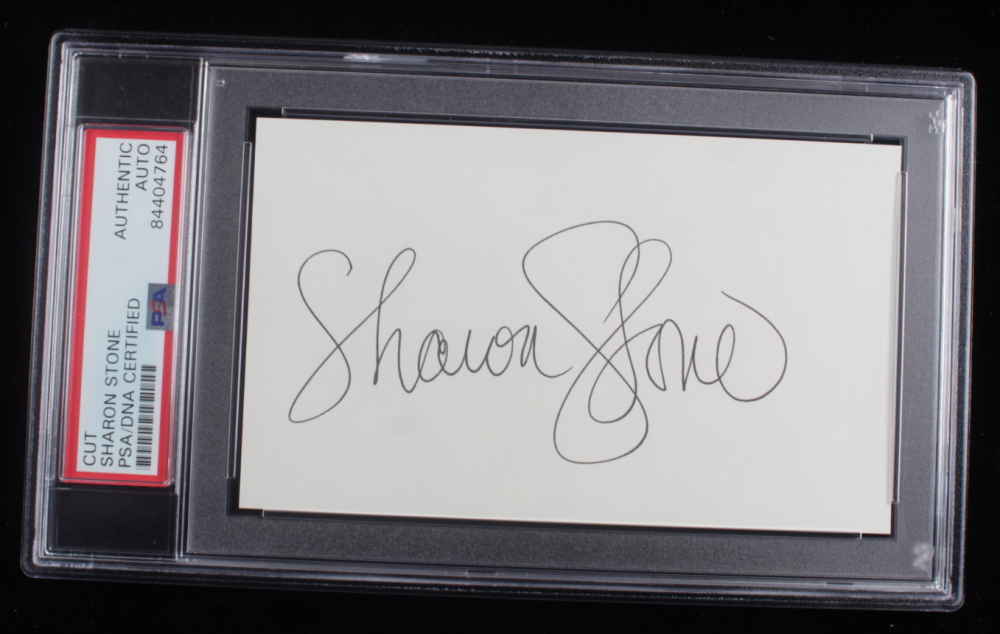 Sharon Stone Signed 3x5 Cut (PSA) | Pristine Auction