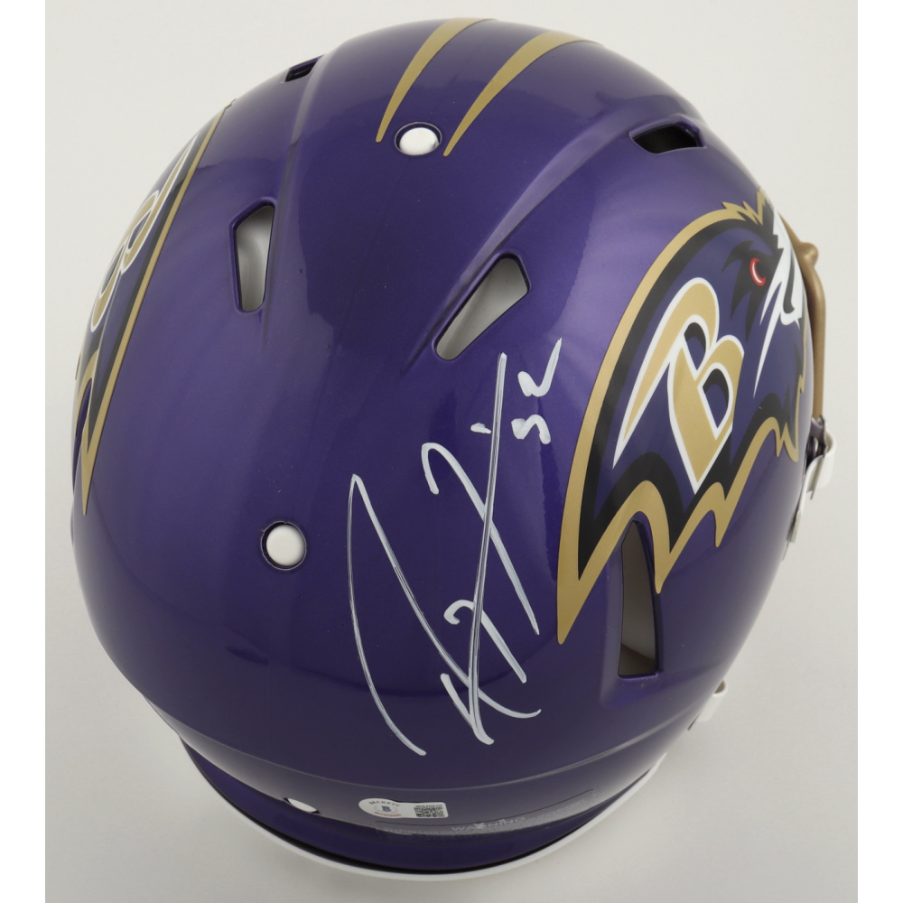 Ray Lewis Signed Ravens Full-Size Authentic On-Field Flash Alternate ...