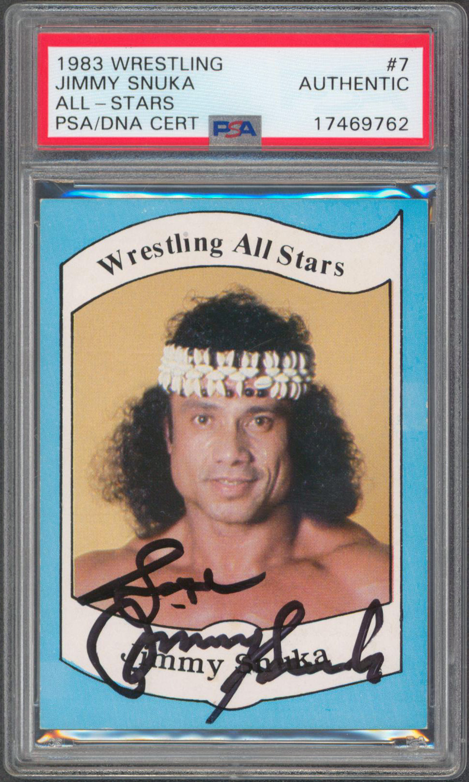 Jimmy Snuka Signed 1983 PWE Wrestling All-Stars Series A #7 (PSA ...