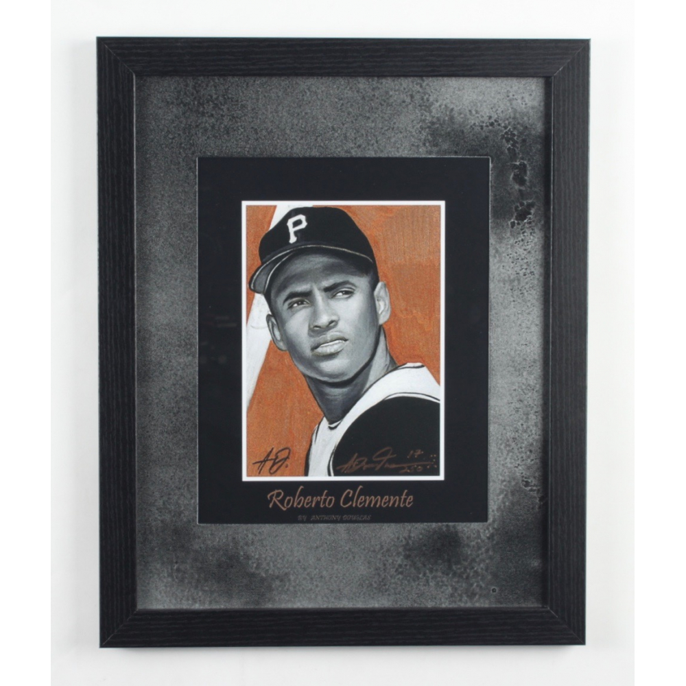 Anthony Douglas Signed LE "Roberto Clemente" 12.5x15.5 Custom Framed ...