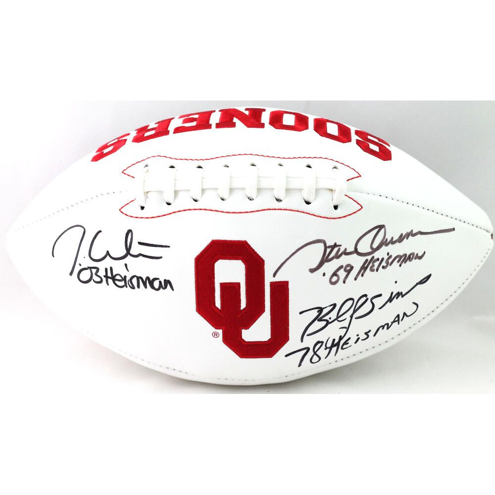 Jason White, Steve Owens & Billy Sims Signed Oklahoma Sooners Logo ...
