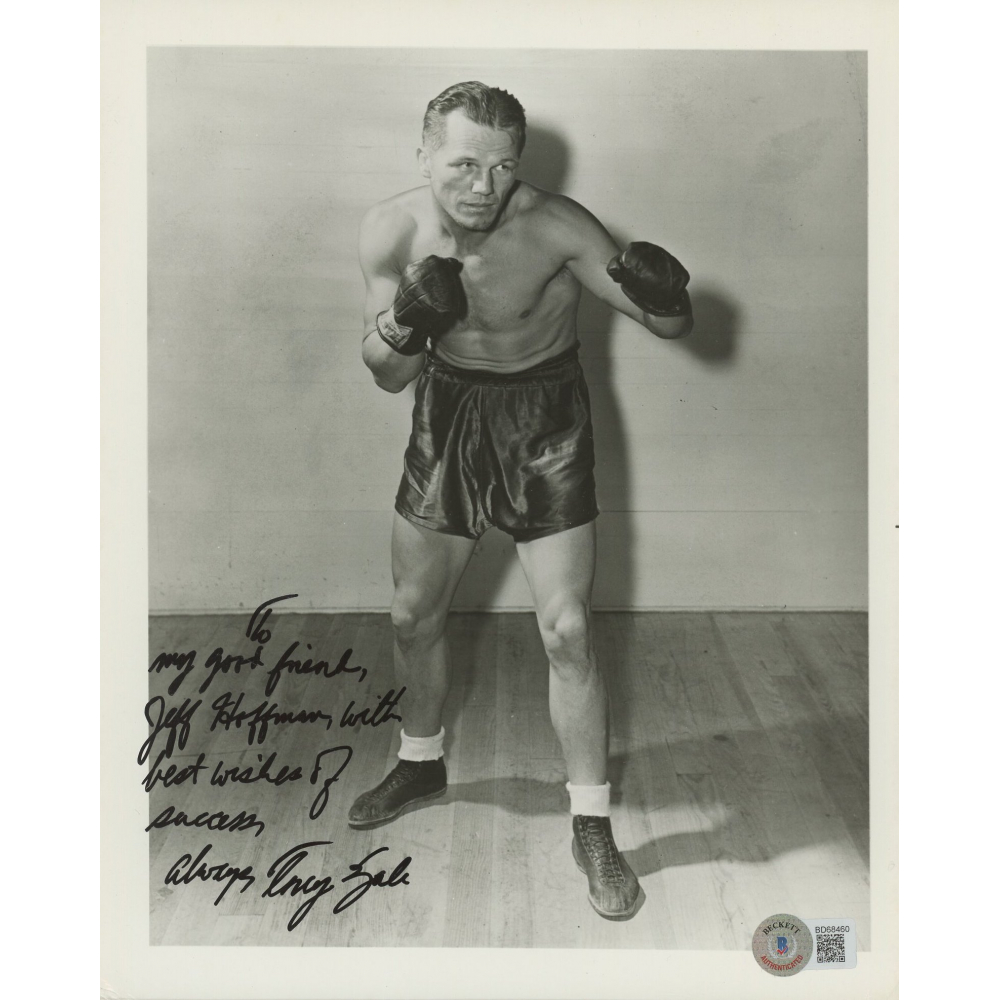 Tony Zale Signed 8x10 Photo with Extensive Inscription (Beckett ...
