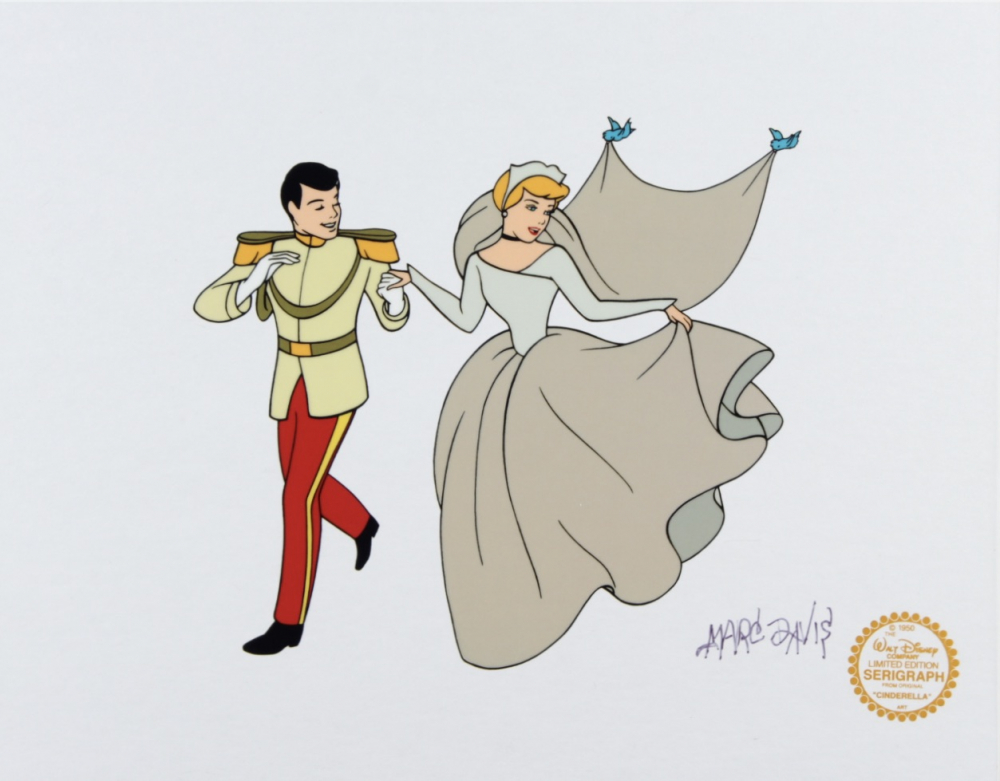 Marc Davis Signed Walt Disney LE Cinderella Animation Serigraph Cel ...