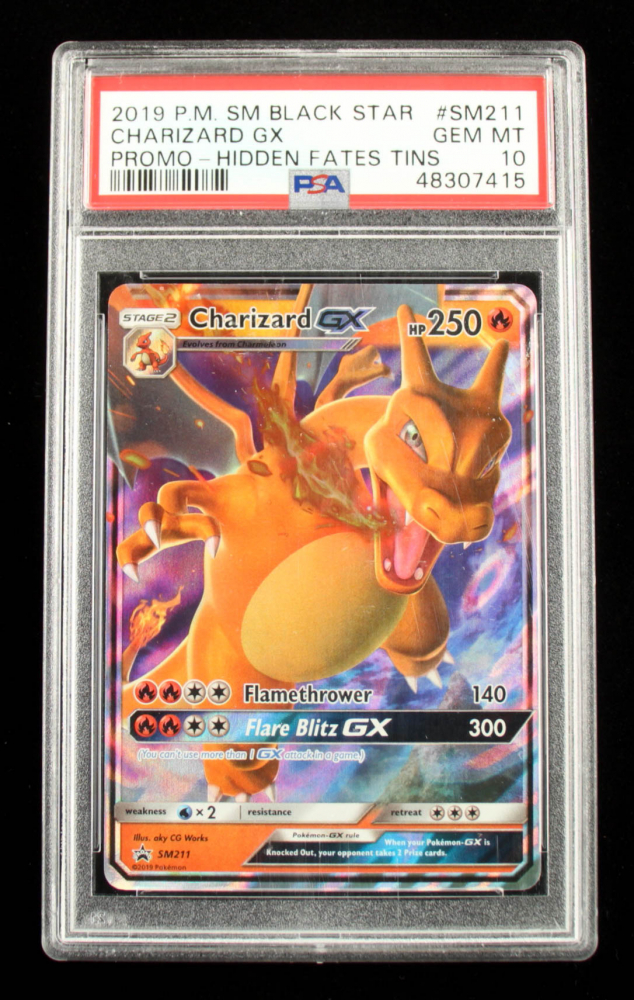 Charizard GX 2019 Pokemon Sun and Moon Hidden Fates Tins #SM211 P (PSA ...