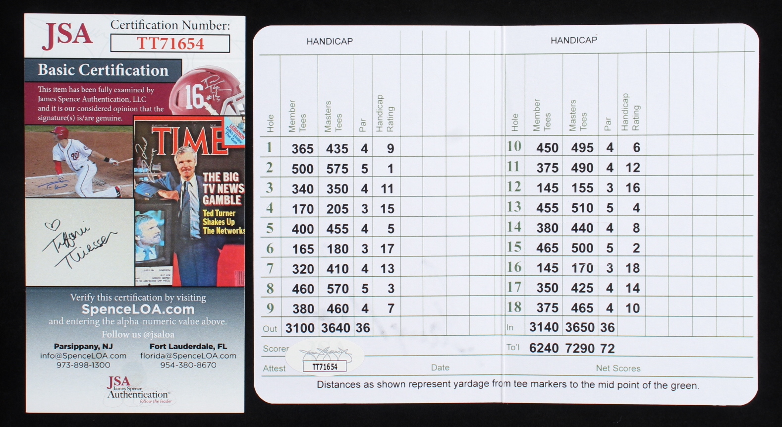 Gary Player Signed Augusta National Golf Club Scorecard (JSA ...