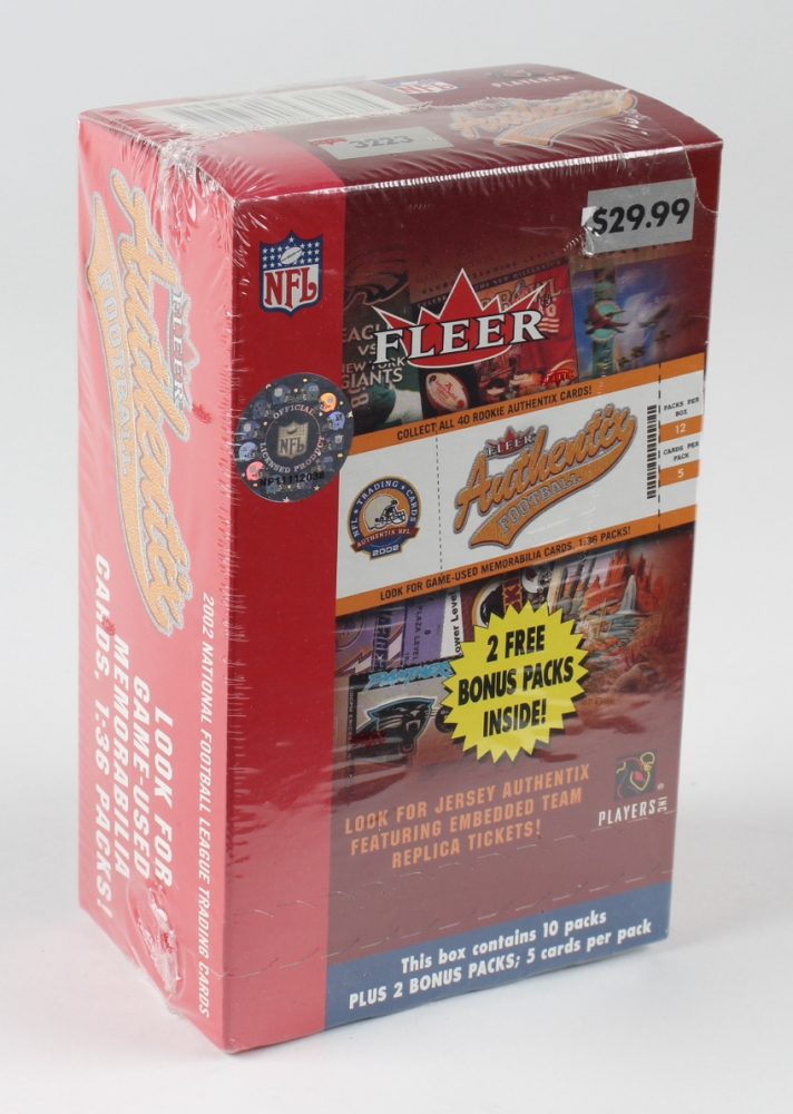 2002 Fleer Authentic Football Box with (12) Packs | Pristine Auction