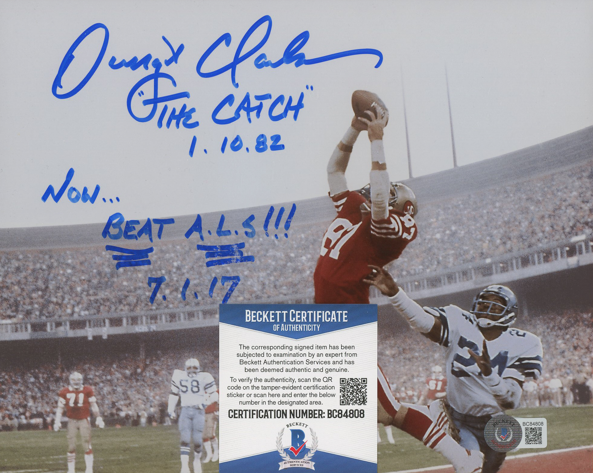 Dwight Clark Signed 49ers 8x10 Photo With Multiple Inscriptions ...