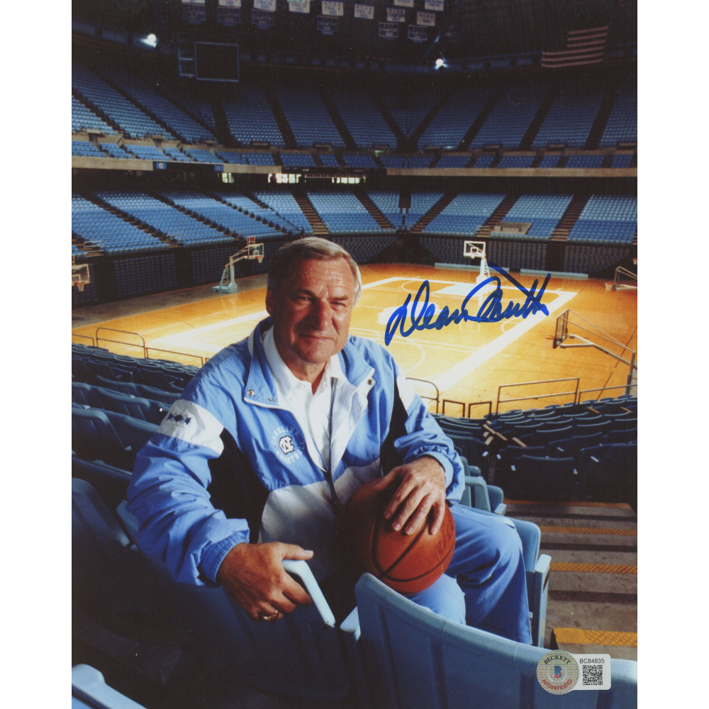 Dean Smith Signed North Carolina Tar Heels 8x10 Photo (Beckett ...