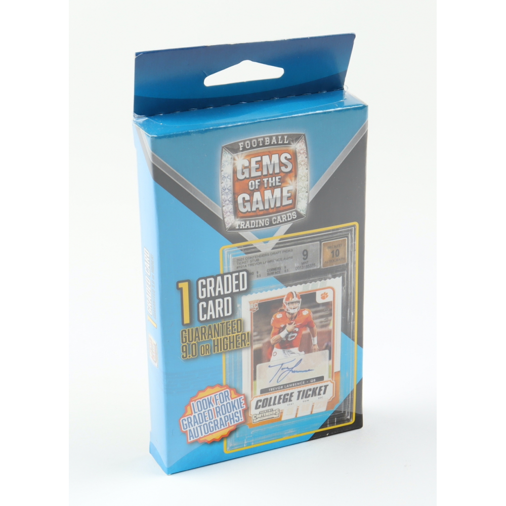 2021 Gems of the Game Football Hanger Box with (1) Graded Card ...