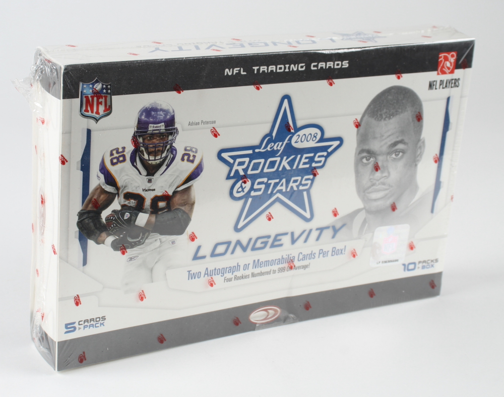 2008 Leaf Rookies & Stars Longevity Football Box with (10) Packs ...