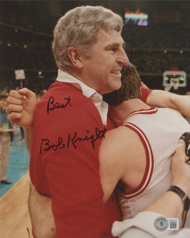 Bobby Knight Signed Indiana Hoosiers 8x10 Photo Inscribed "Best ...