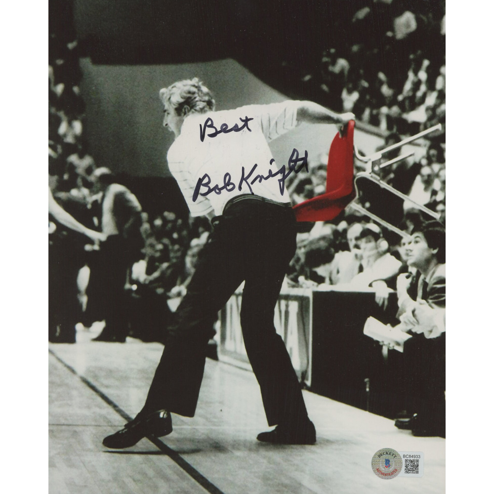 Bobby Knight Signed Indiana Hoosiers 8x10 Photo Inscribed "Best ...