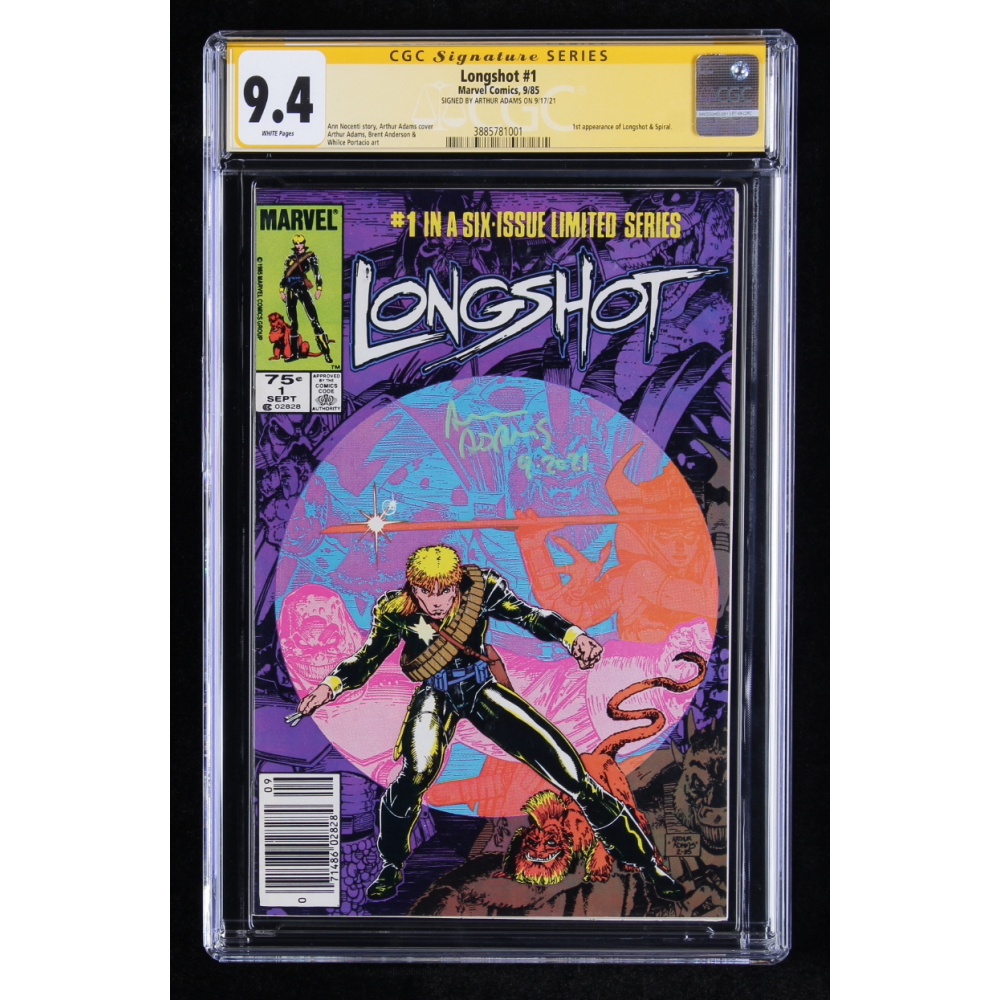 Arthur Adams Signed 1985 "Longshot" Issue #1 Marvel Comic Book (CGC 9.4 ...