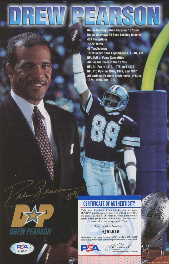Drew Pearson Signed Cowboys 7x11 Photo (PSA) | Pristine Auction